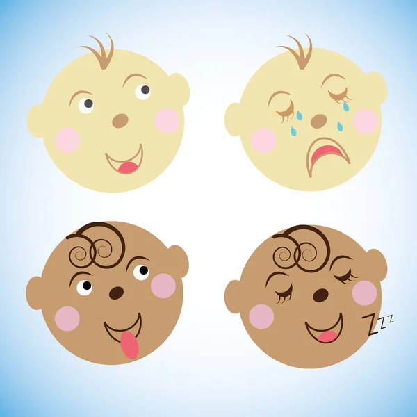 Vector color set of emotions baby Stock Vector Image by ©olgacov #7103932
