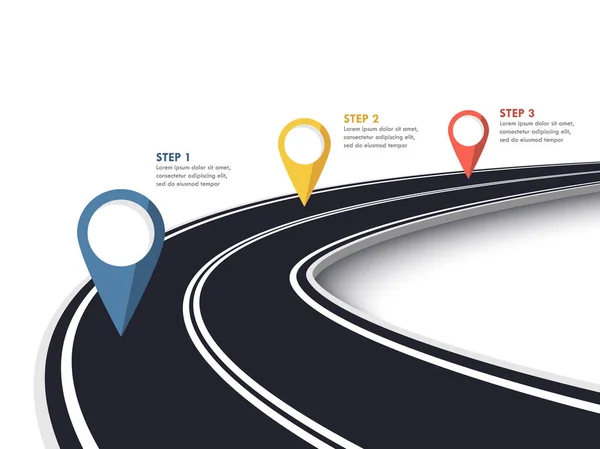 Winding Road White Isolated Background Road Way Location Infographic Template Stock Vector Image ...