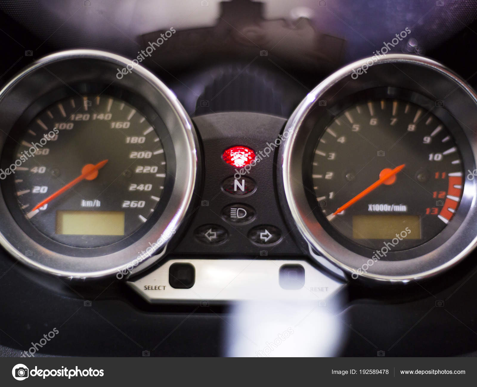 Motorbike control panel with speedometer Stock Photo by ©dmitryvbel ...
