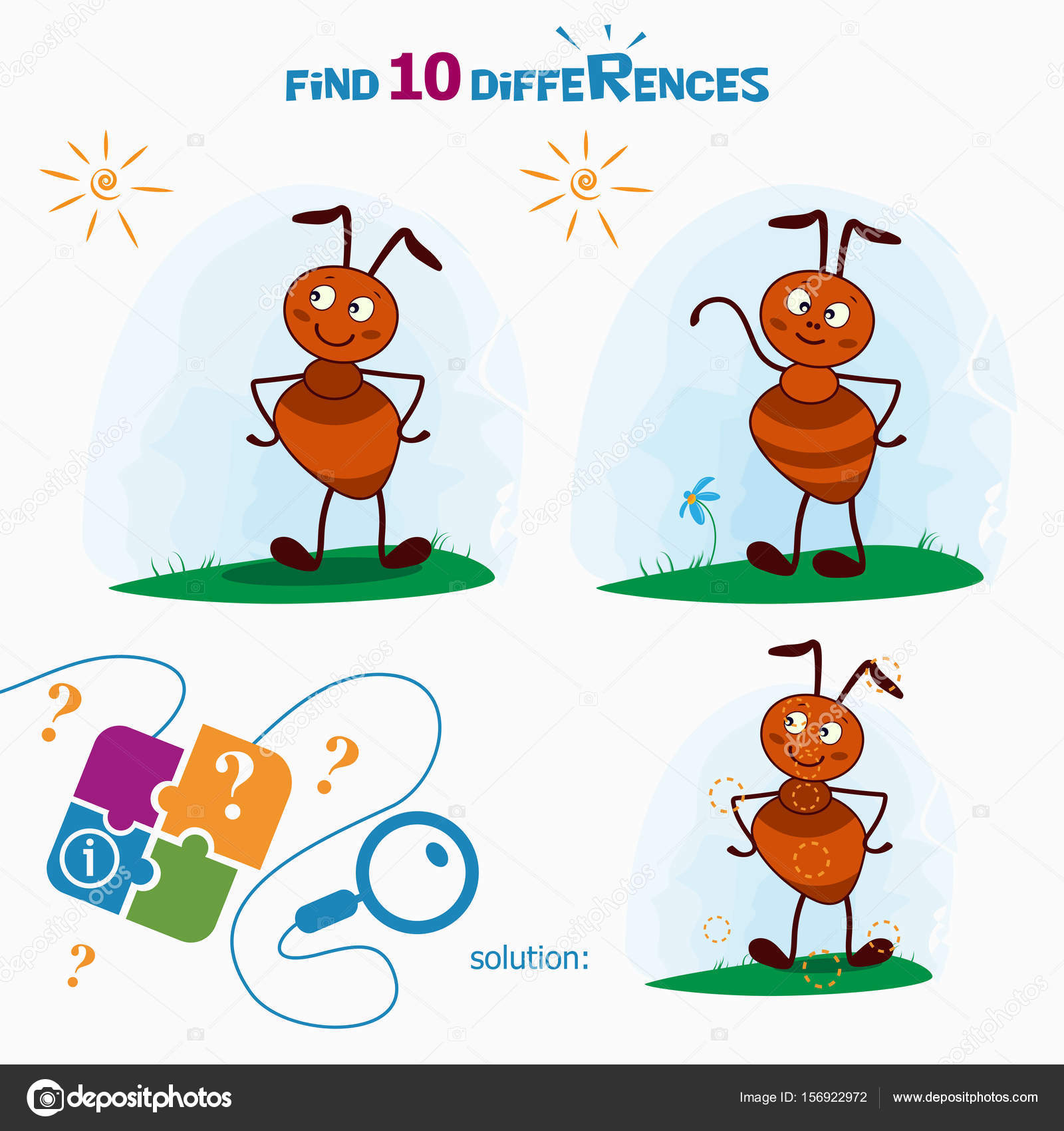 Find 10 differences. Cartoon Vector Illustration of Finding Diff Stock ...