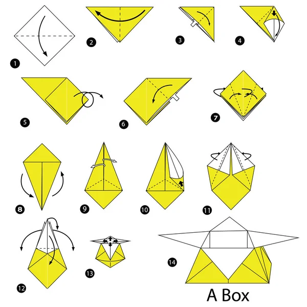 Step by step instructions how to make origami A Kiwi Bird. Stock Vector ...