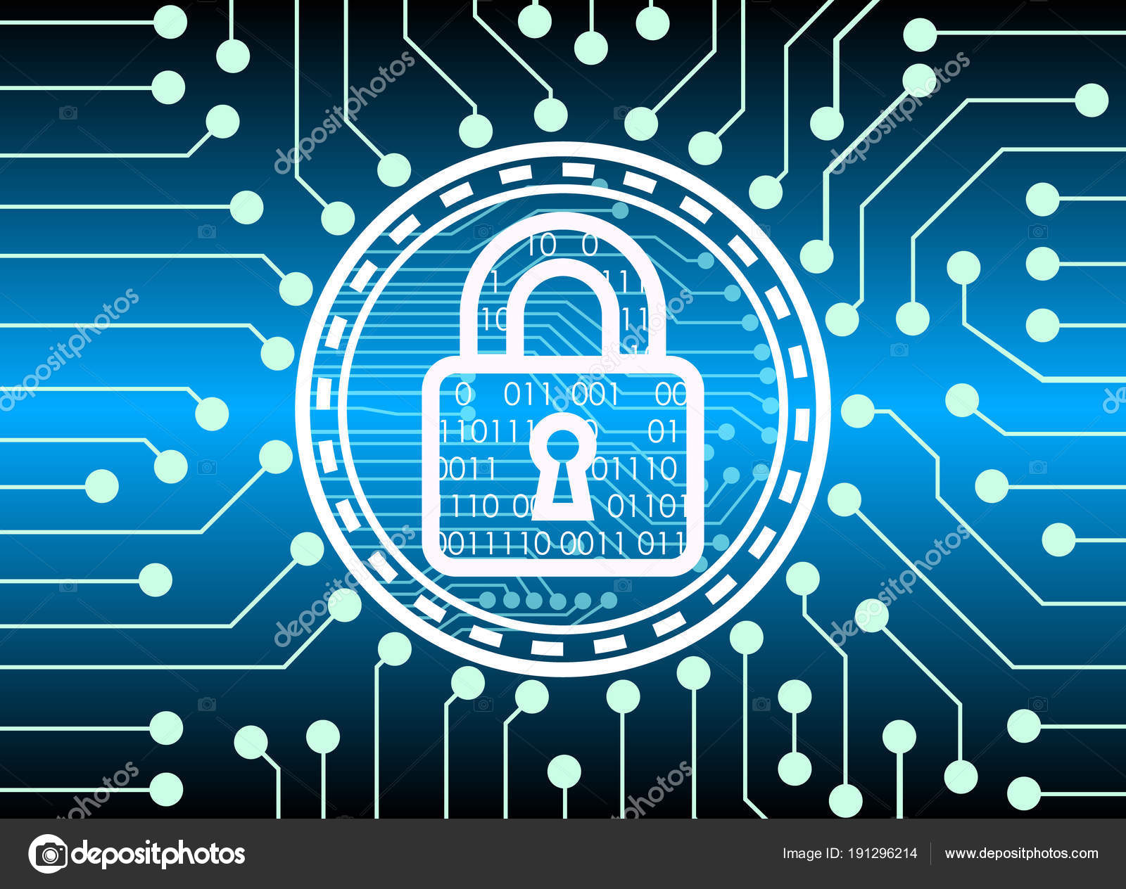 Key lock and digital technology background Stock Vector Image by ...