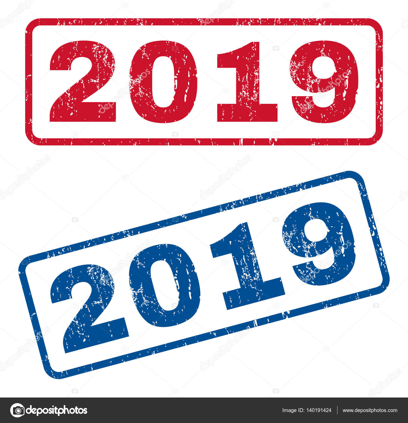 2019 Rubber Stamps Stock Vector by ©anastasyastocks.gmail.com 140191424
