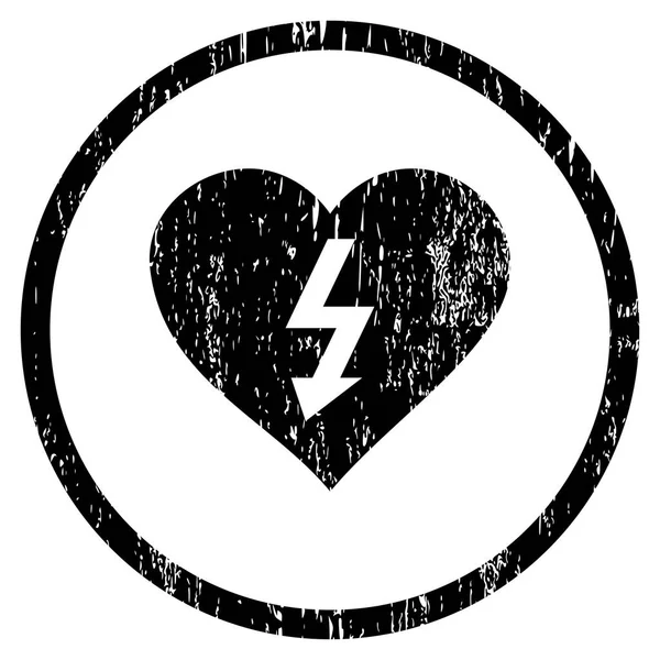 Heart Power Rounded Grainy Texture Icon — Stock Vector ...
