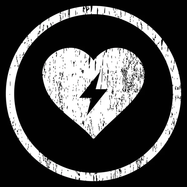 Heart Power Rounded Grainy Texture Icon — Stock Vector ...