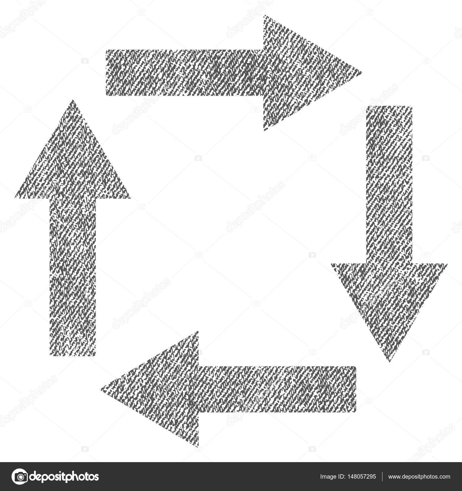 Circulation Arrows Fabric Textured Icon — Stock Vector ...