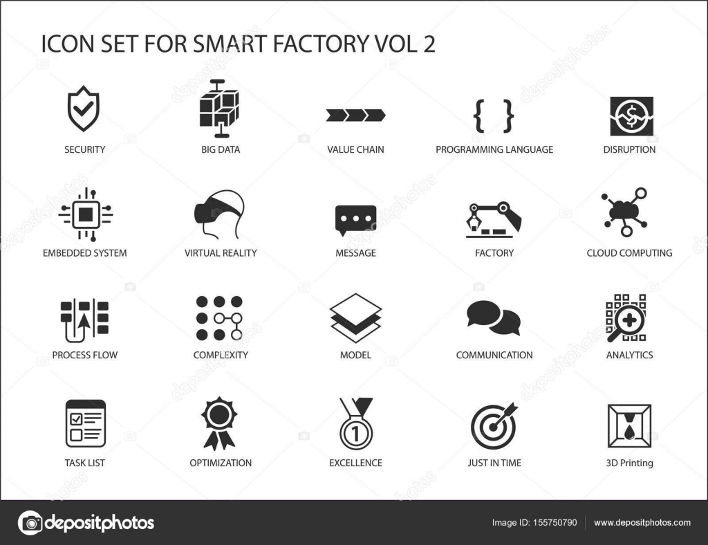 Process Flow Icon Black