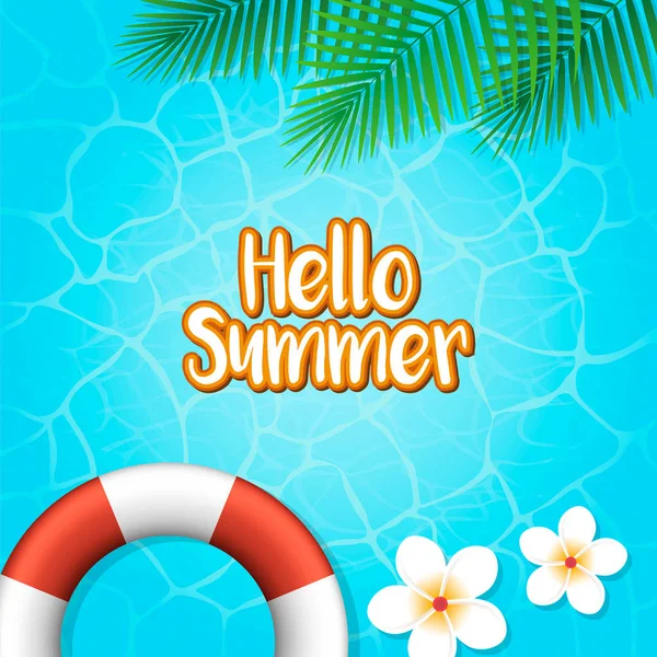 Summer pool vector background. Hello summer text sign. Swimming pool ...