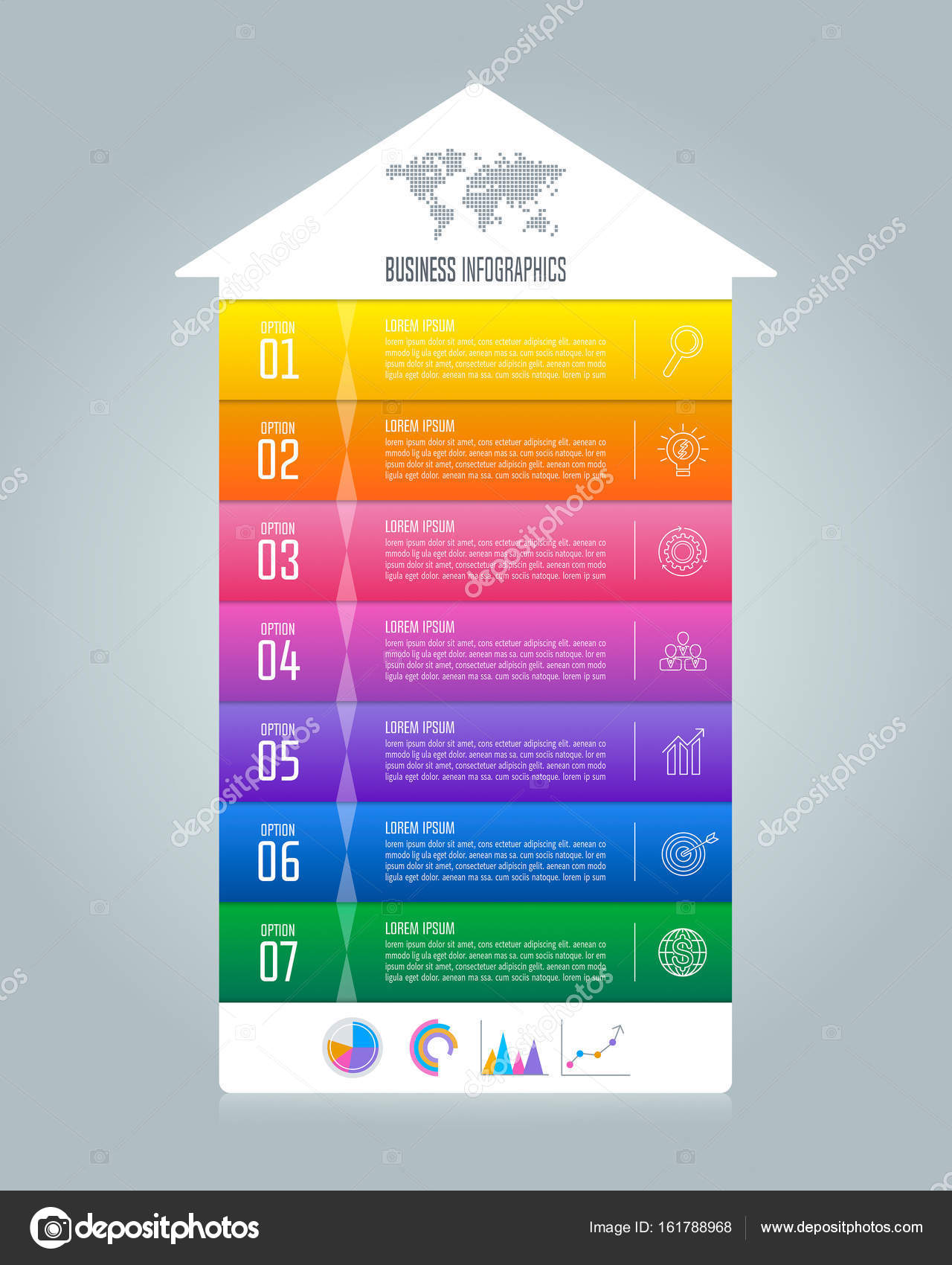 Timeline infographic business concept with 7 options. Stock Vector by ...