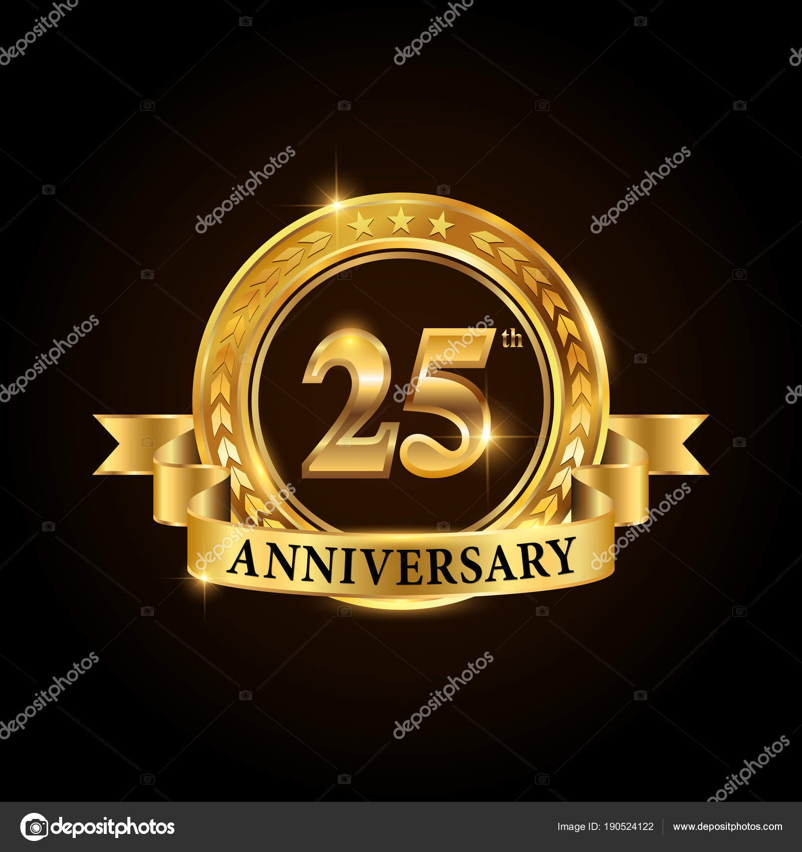 Logotipo de celebración 25 años aniversario. emblema de aniversario de ...