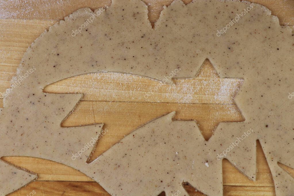 Forma de un cometa de masa de jengibre. Hornear para Navidad ...
