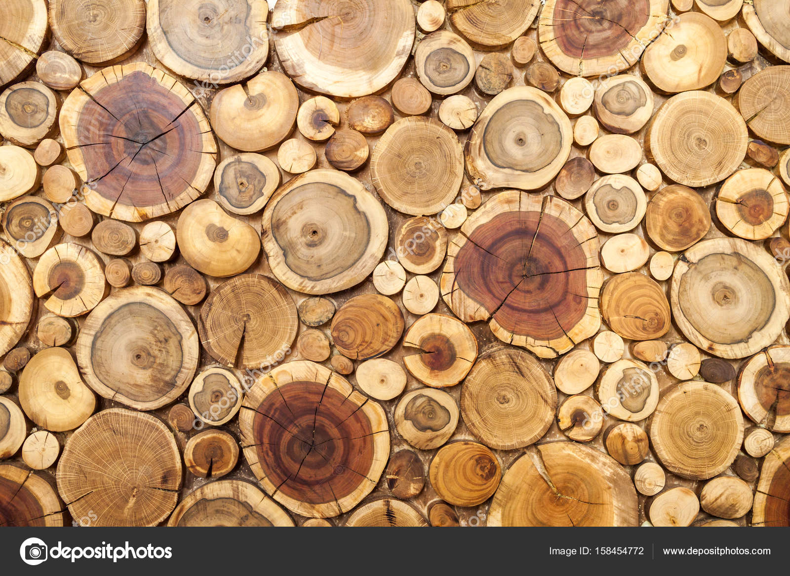 Round wooden stumps background,Trees cut section for background Stock ...