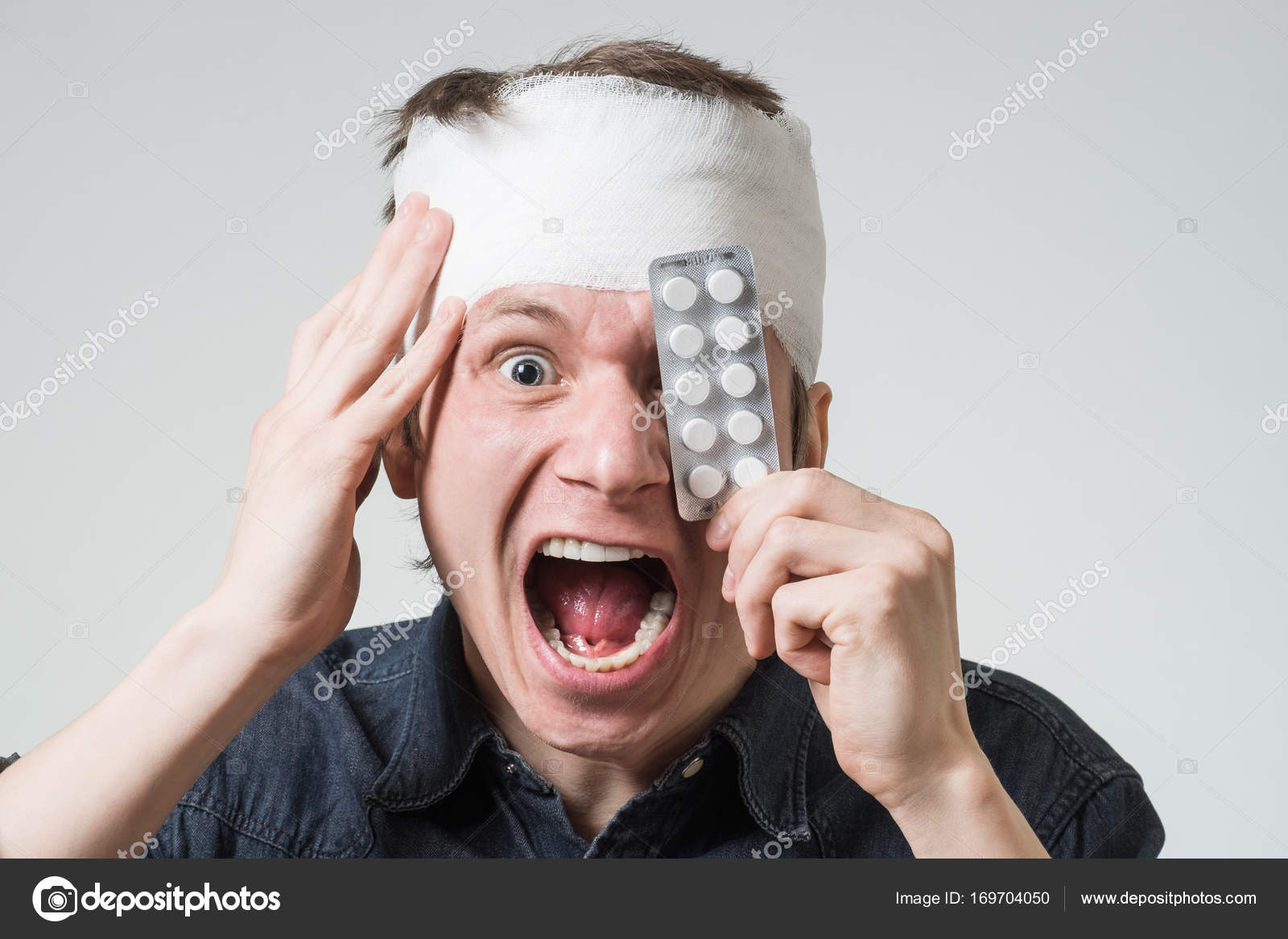 Man with bandage on his head — Stock Photo © ayubov.azret.gmail.com ...