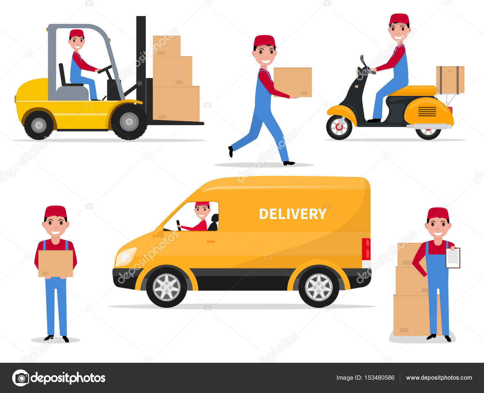 Illustration vectorielle d'un livreur de dessins animés image ...