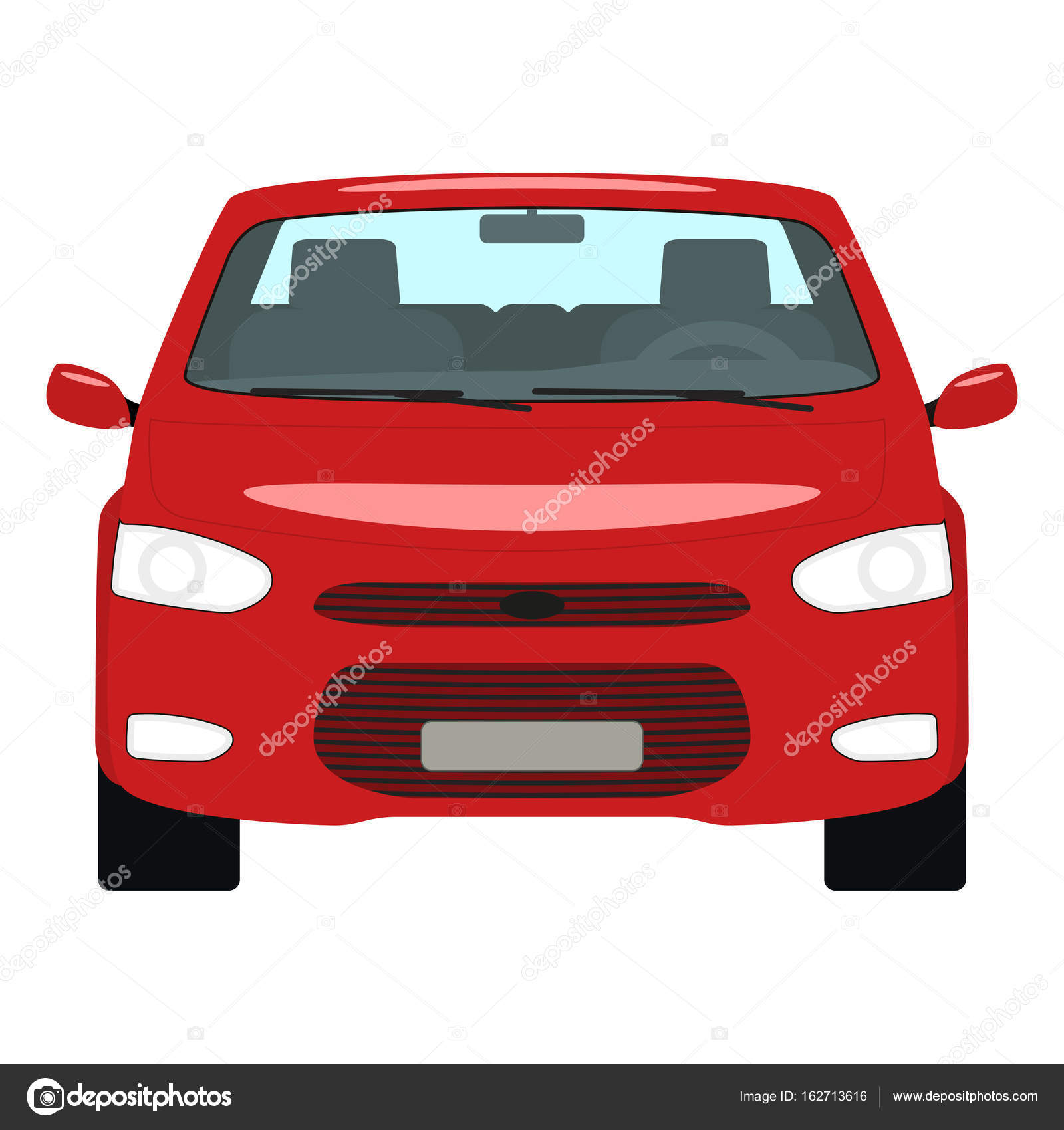 Car Front View Vector