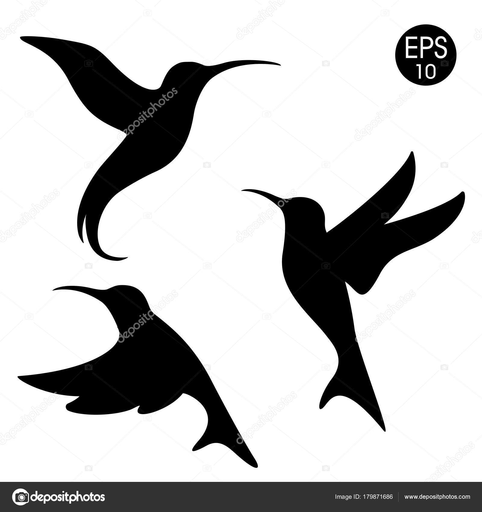 Silueta De Colibrí Vector