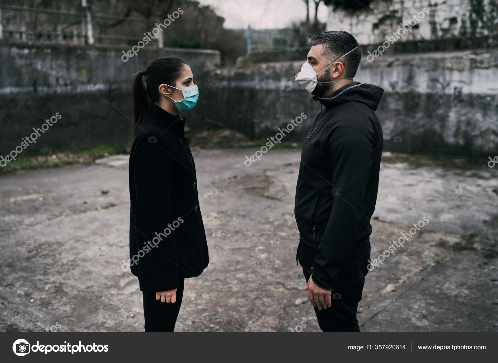 Two People Saying Goodbye