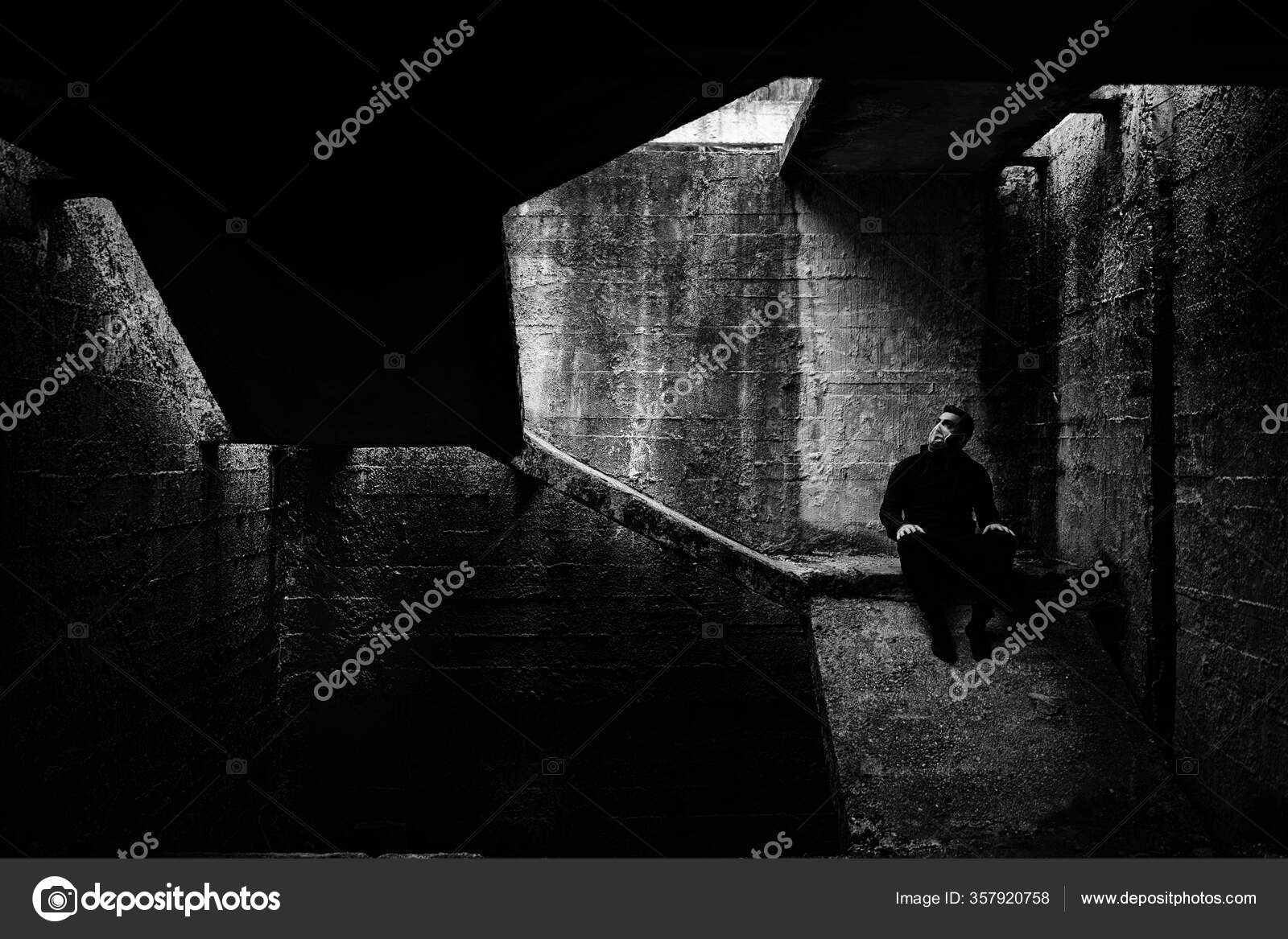 Scared Sick Person Isolatory Concept Abandoned Patient Suffering ...