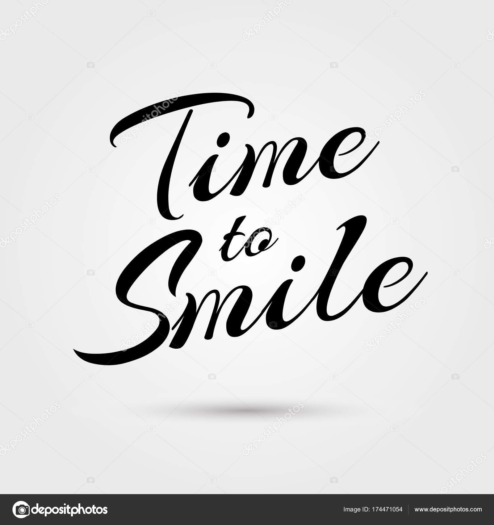 Time to smile vector lettering. Happy expression paper and t-shirt ...