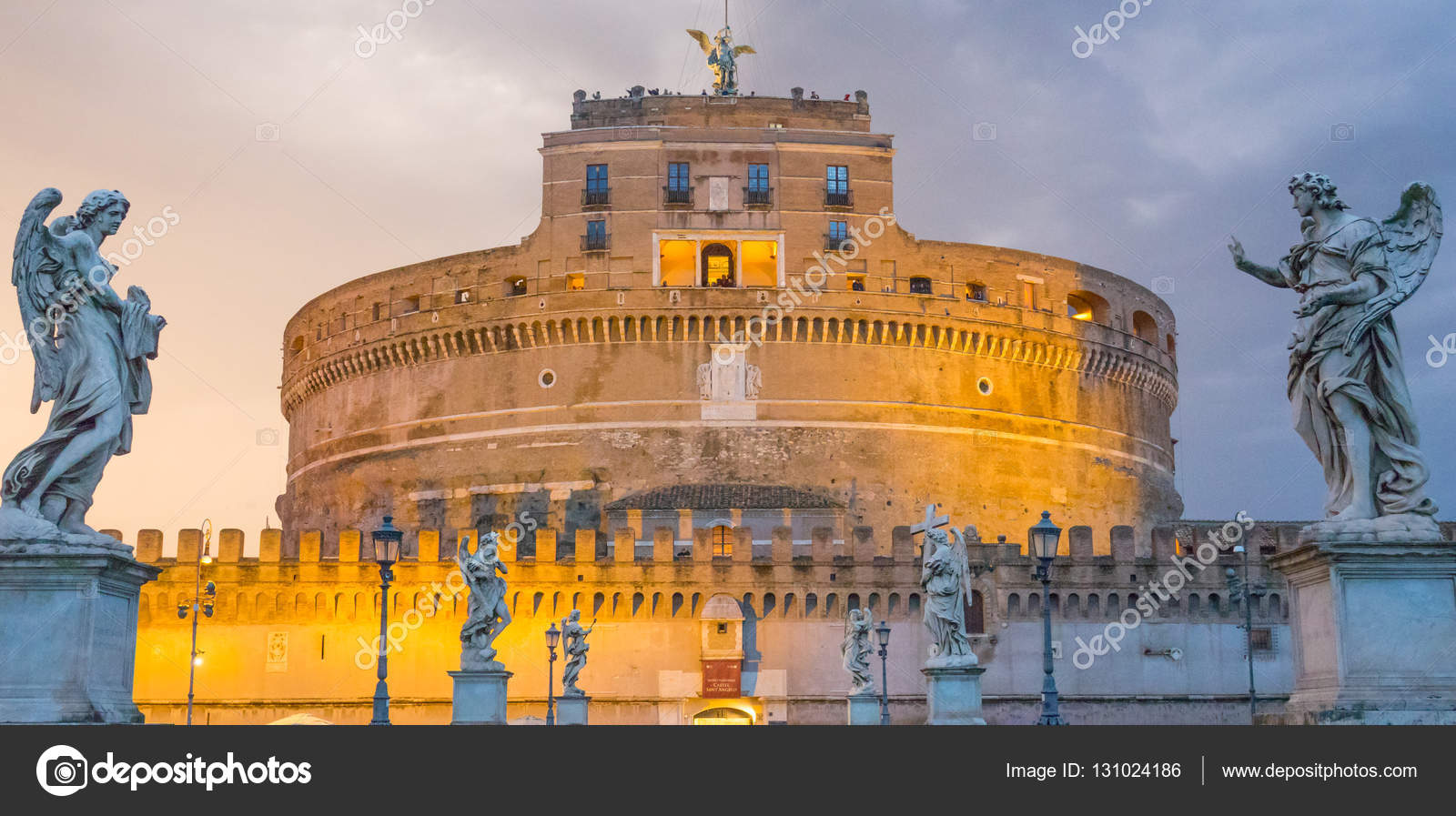 Very popular attraction in the City of Rome - The Castel Sant Angelo - Angels Castle – Stock ...