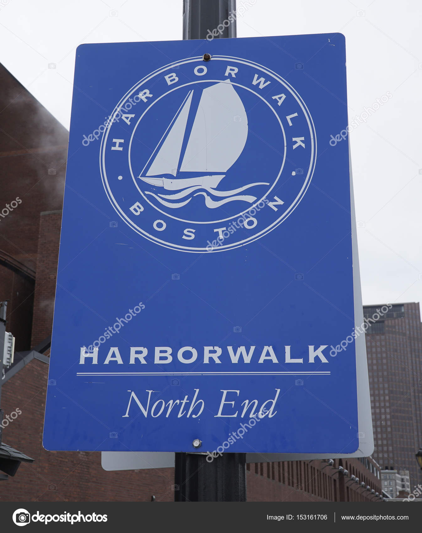 Boston Harborwalk at North End - BOSTON , MASSACHUSETTS - APRIL 3, 2017 ...