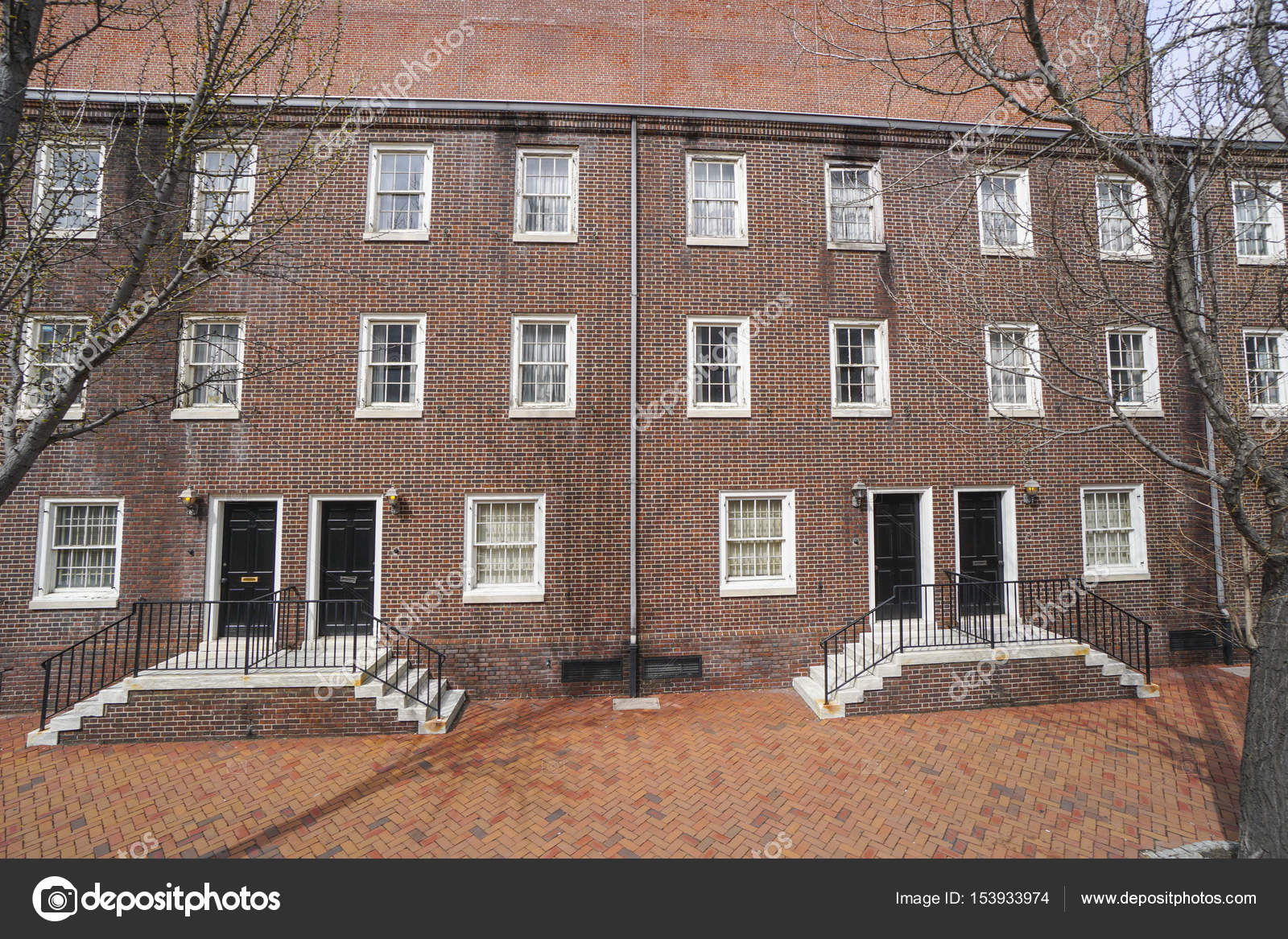 Beautiful Brick Buildings in the historic district of Philadelphia ...