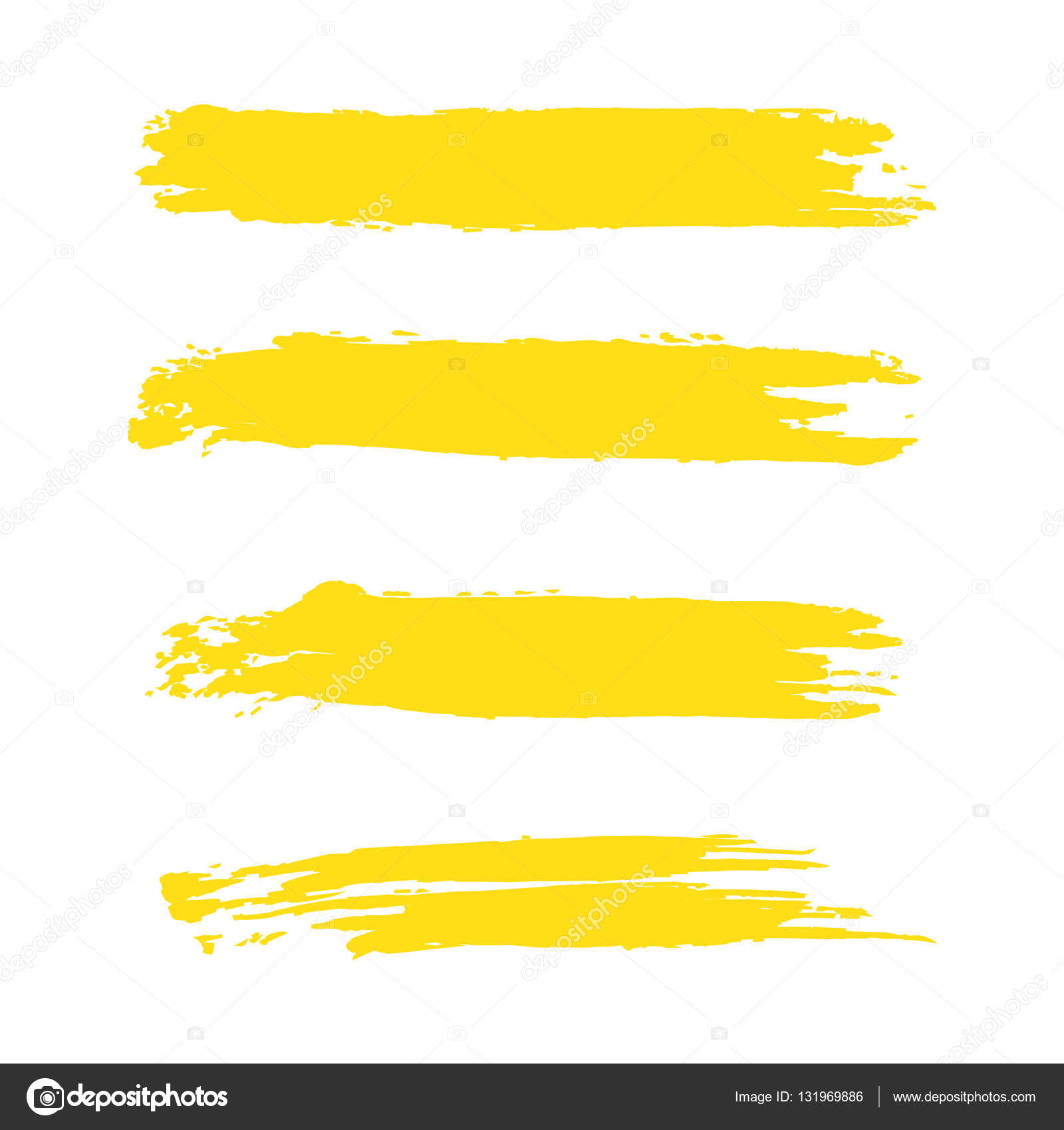 Vector yellow brush stroke, ink vector stains, acrylic paint on Stock ...