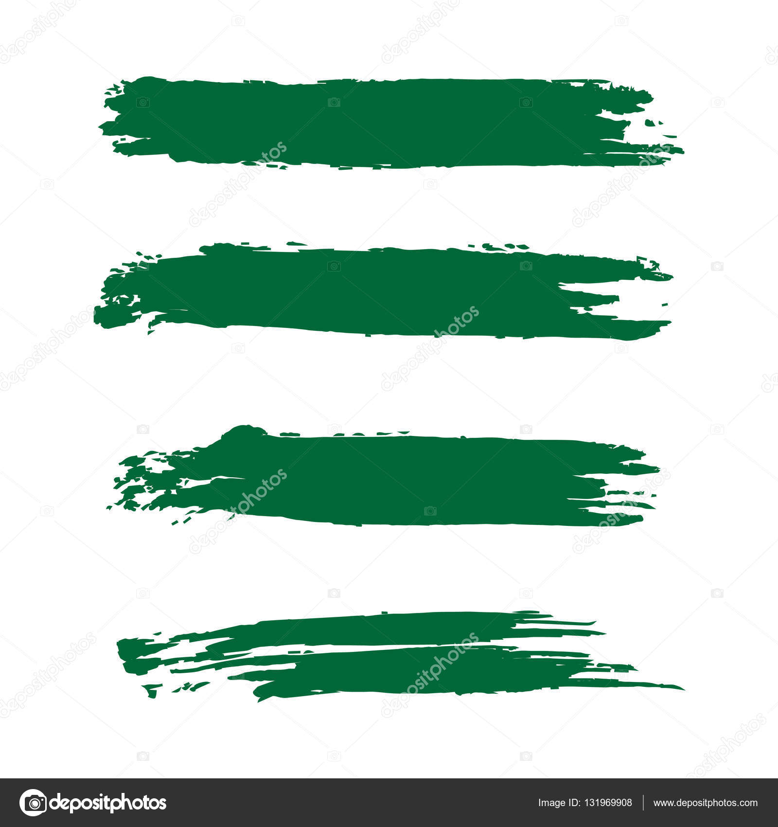 Vector green brush stroke, ink vector stains, acrylic paint on w Stock ...