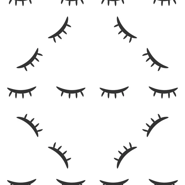 Eyes closed seamless vector pattern black on white Stock Vector Image ...