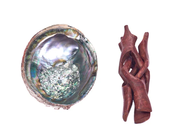 Sage smudge stick, rainbow abalone shell and palo santo smudging sticks ...