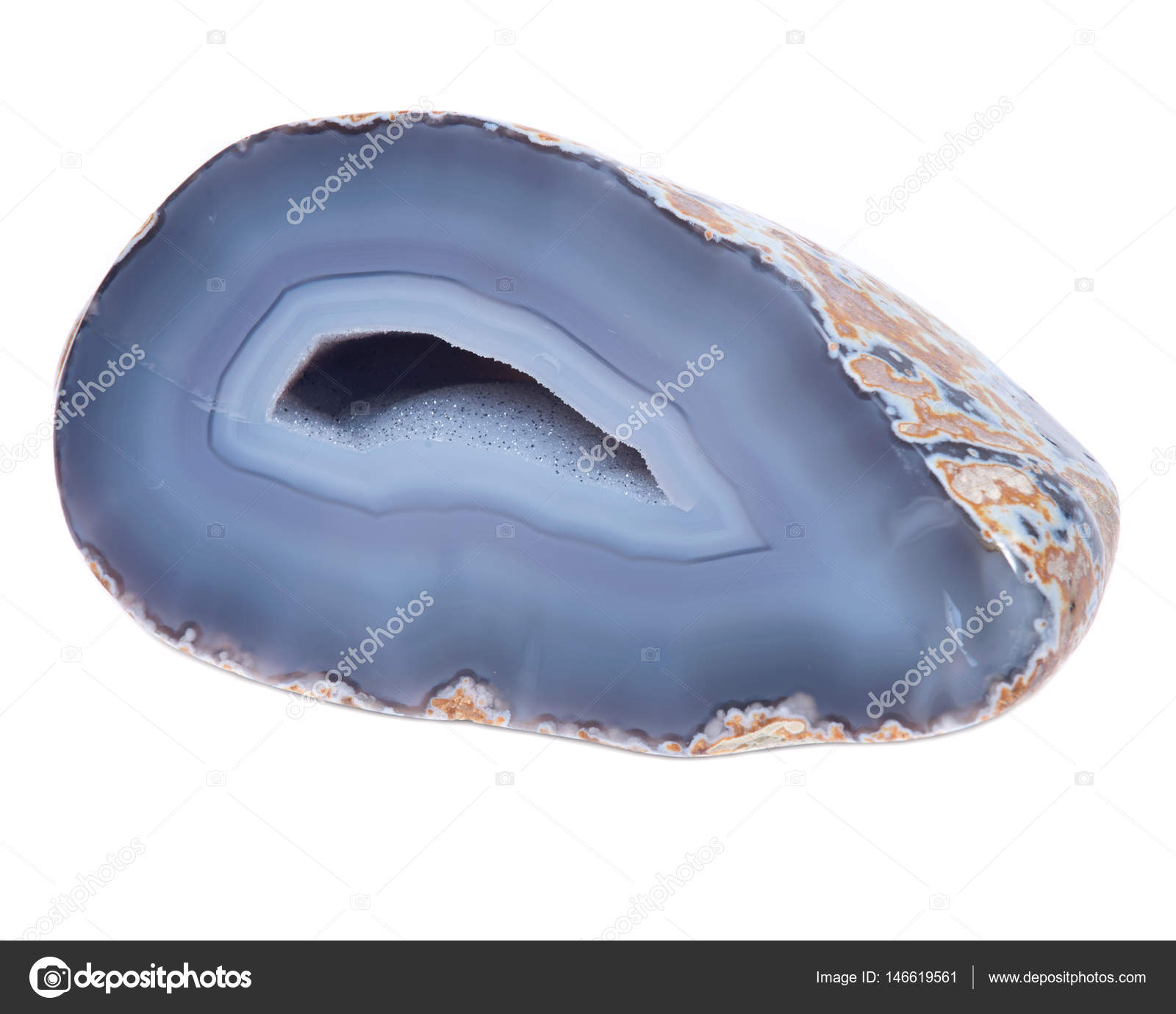 Partially polished blue lace agate geode Stock Photo by ©bjphotographs ...