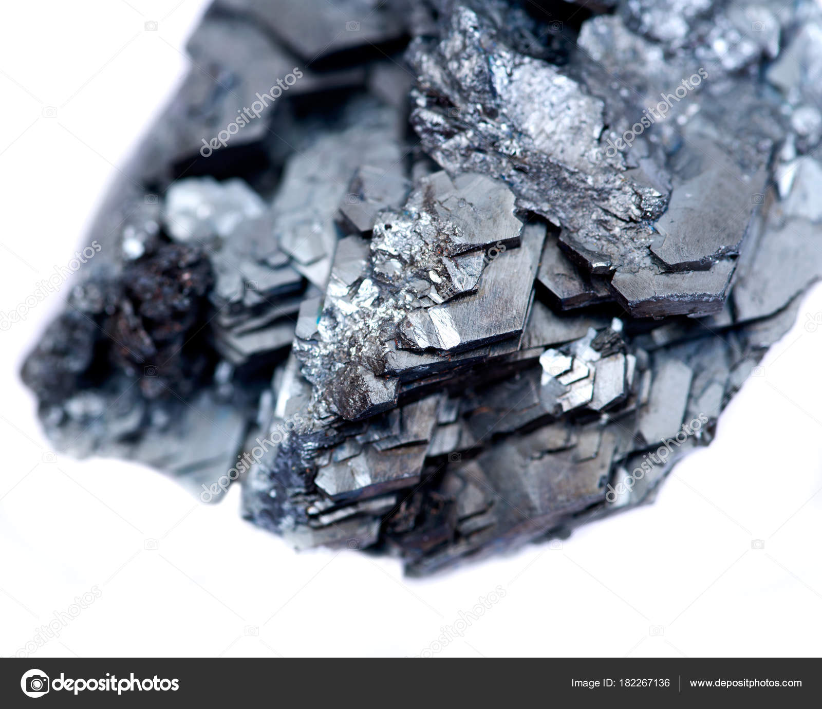 Unique Bright Shiny Metallic Gray Hematite Formation Utah Isolated ...