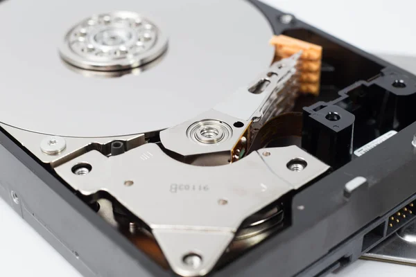Inside Computer Hard Disk Drive (HDD) — Stock Photo © coffeekai #136007410