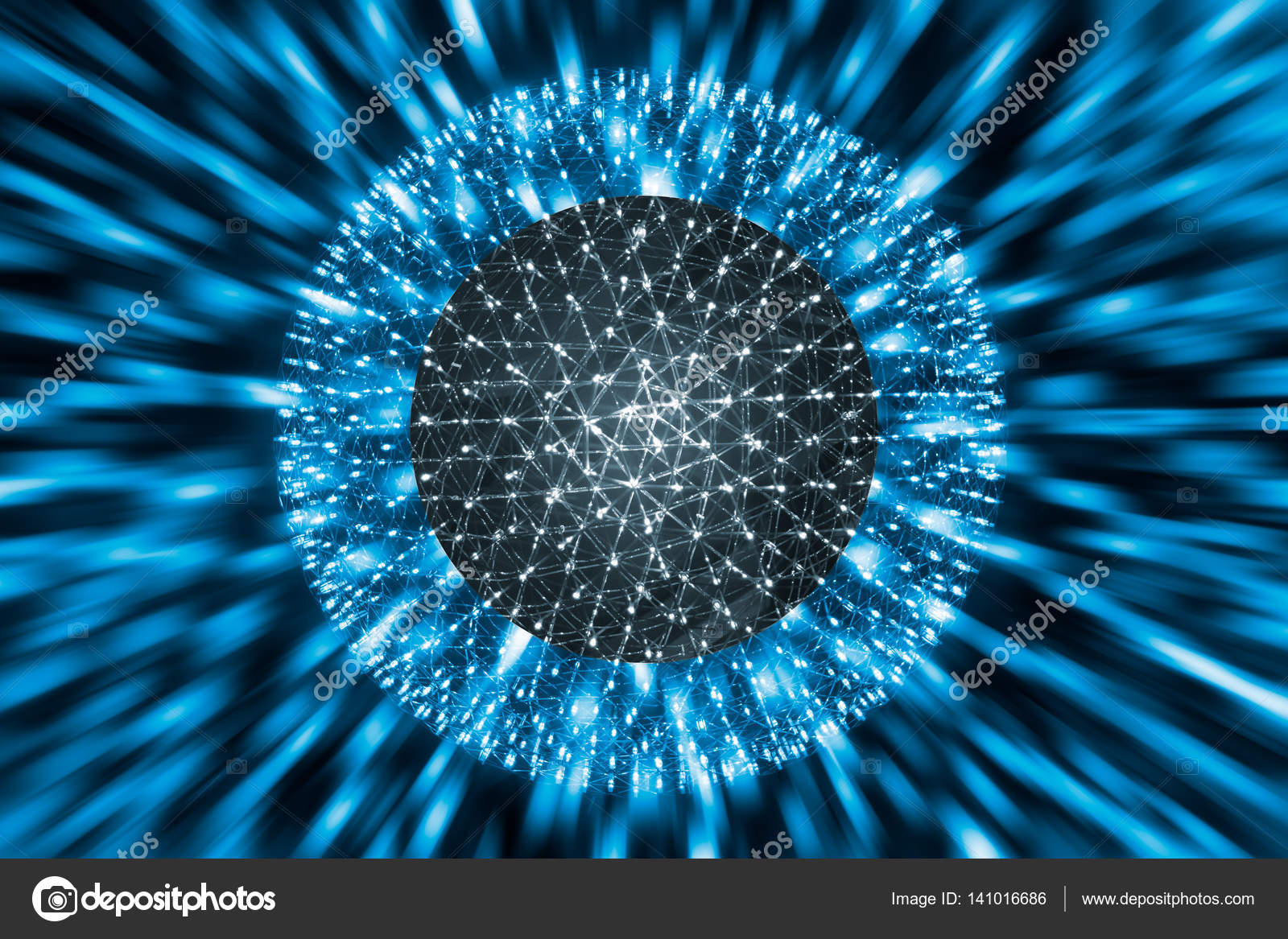 Nucleus of Atom Ball or Nuclear Explode Ray radiation light science ...