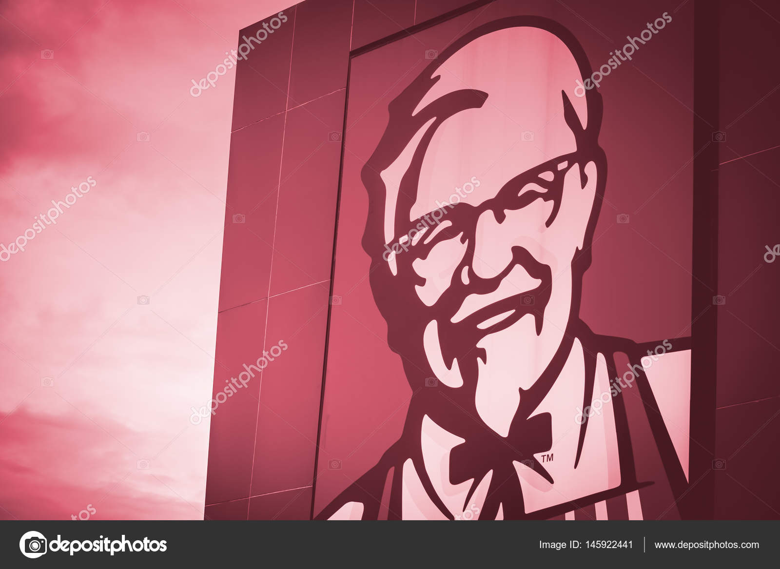 Kentucky Fried Chicken Restaurant Firma el logotipo de la pancarta en ...