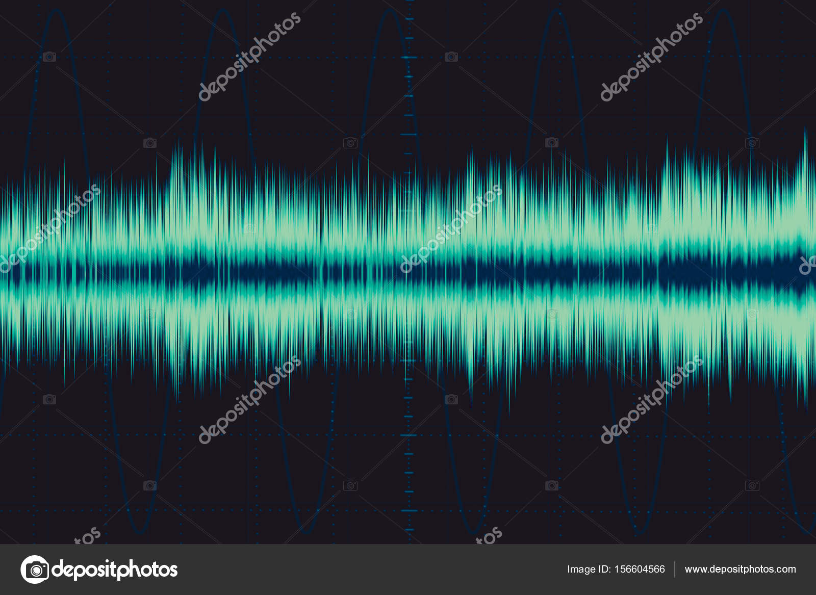 Electronic wave. sound frequency wave. oscilloscope digital waveform ...