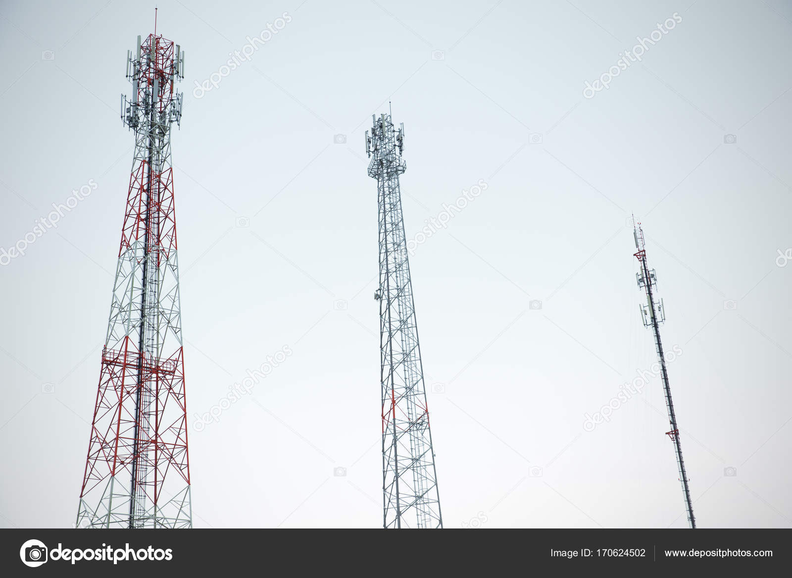 Multiple type of tower telecommunication radio signal antenna tower on ...