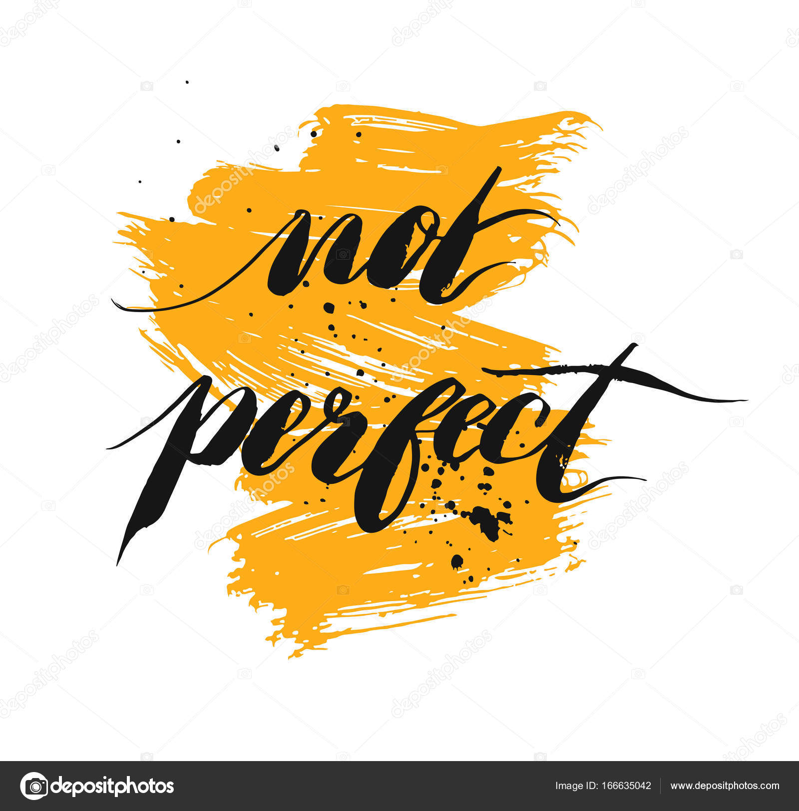 Not perfect - hand drawn lettering phrase, Stock Vector Image by ...