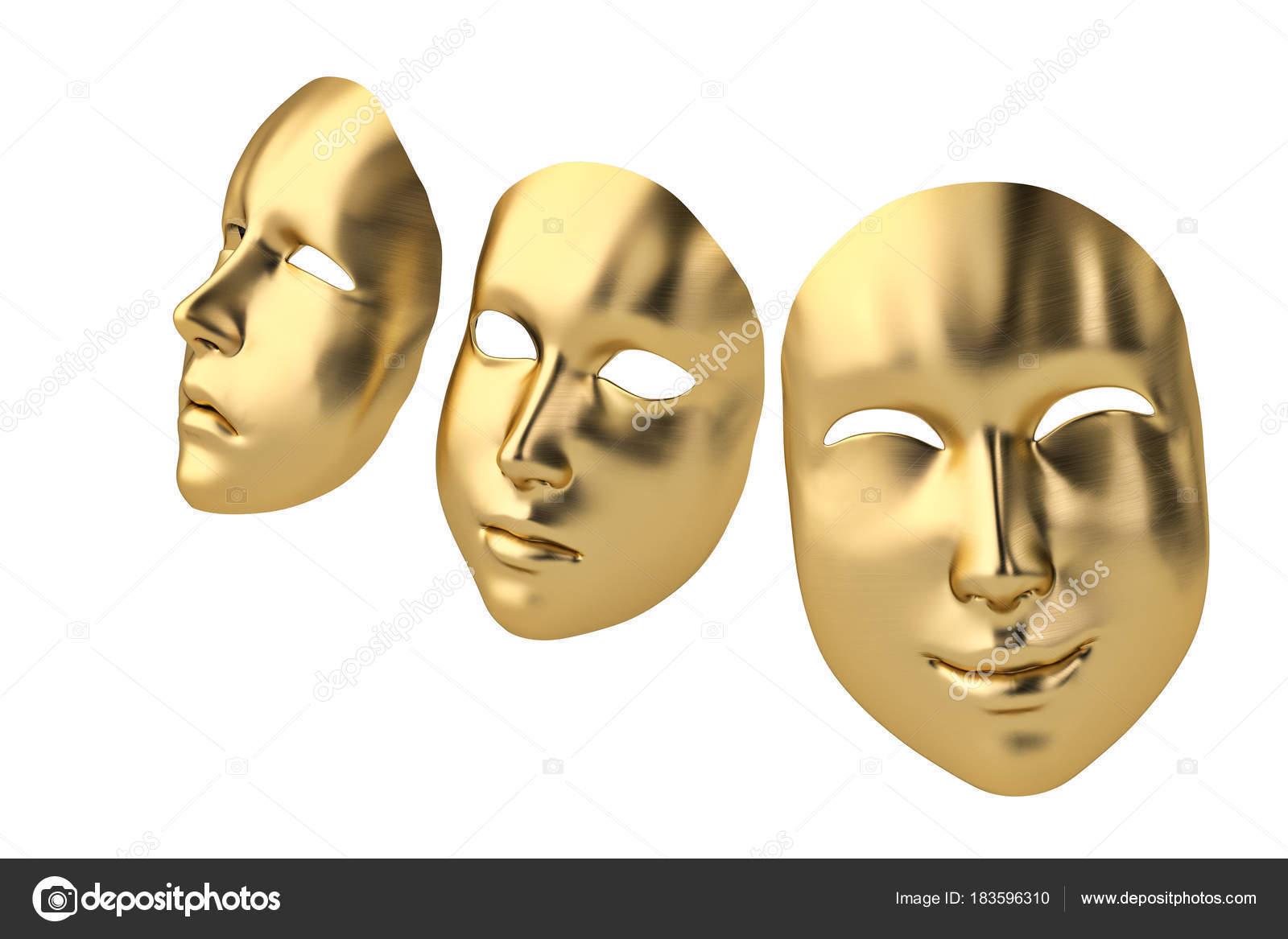 Gold happy and sad mask.3D illustration. — Stock Photo © holmessu ...