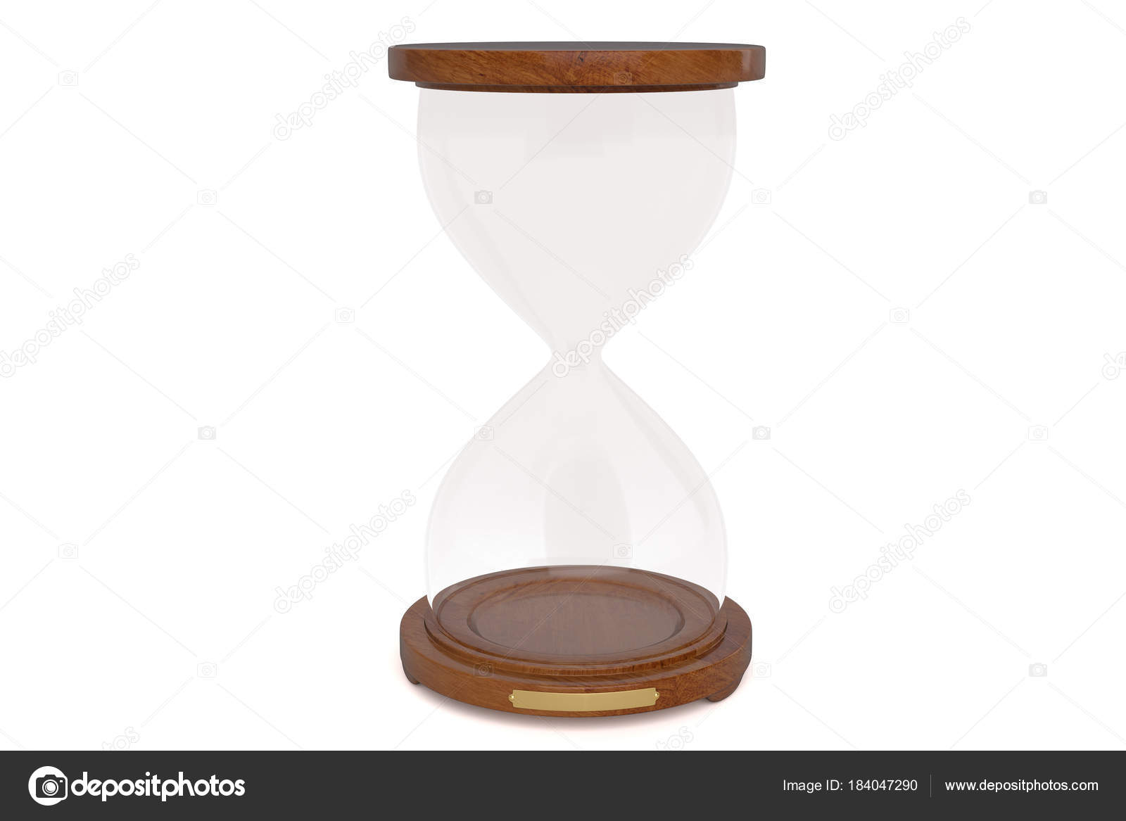 Empty sand glass on white background,3D illustration. — Stock Photo ...