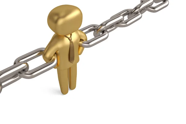 Human character and chain (clipping path included) Stock Photo by ...