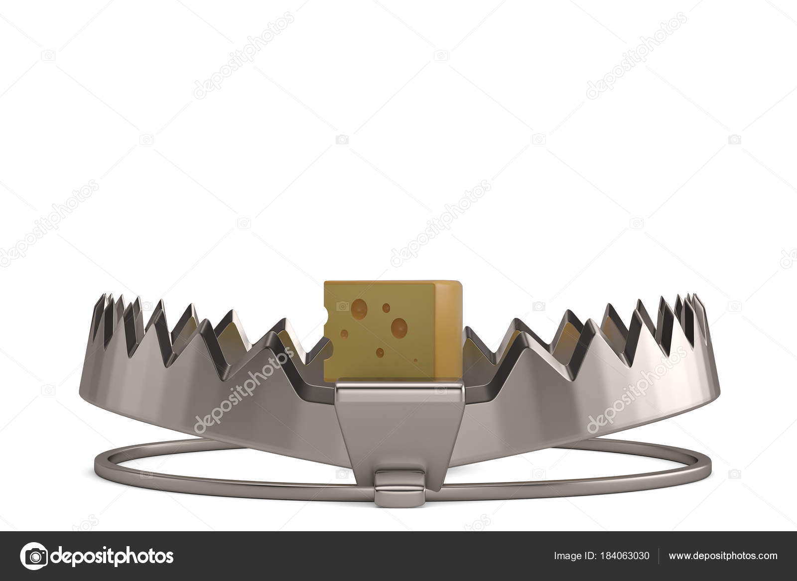 Cheese on bear trap. 3D illustration. — Stock Photo © holmessu #184063030