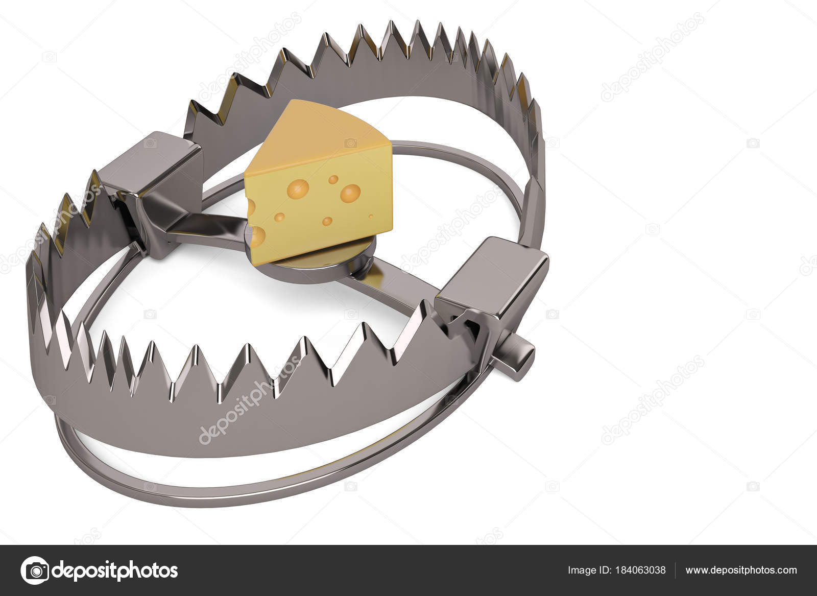 Cheese on bear trap. 3D illustration. Stock Illustration by ©holmessu ...