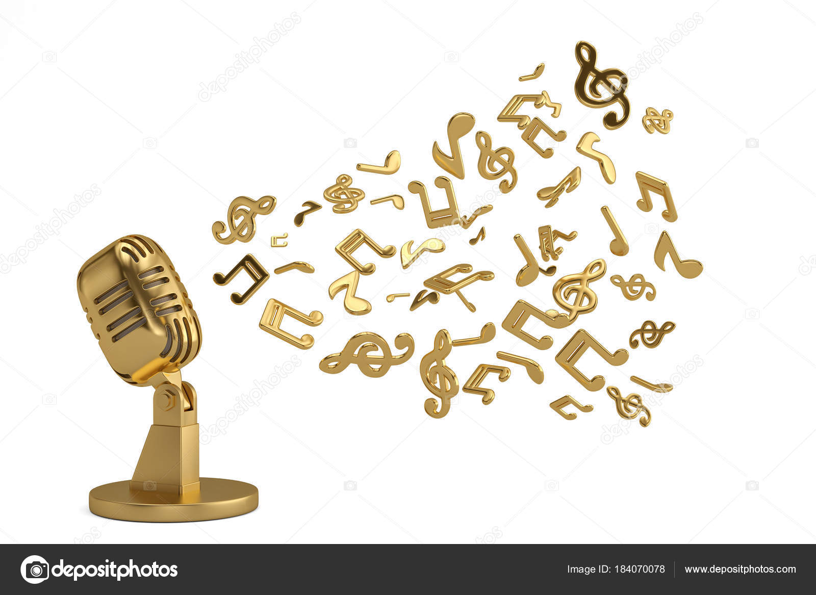 Microphone With Music Notes