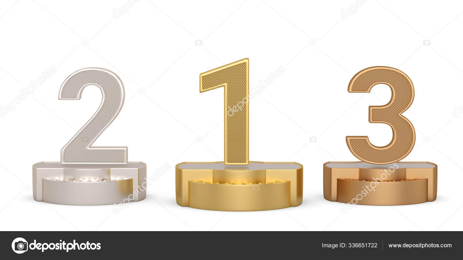 Numbers 1, 2, 3 (one, two, three) of different colors isolated o ...