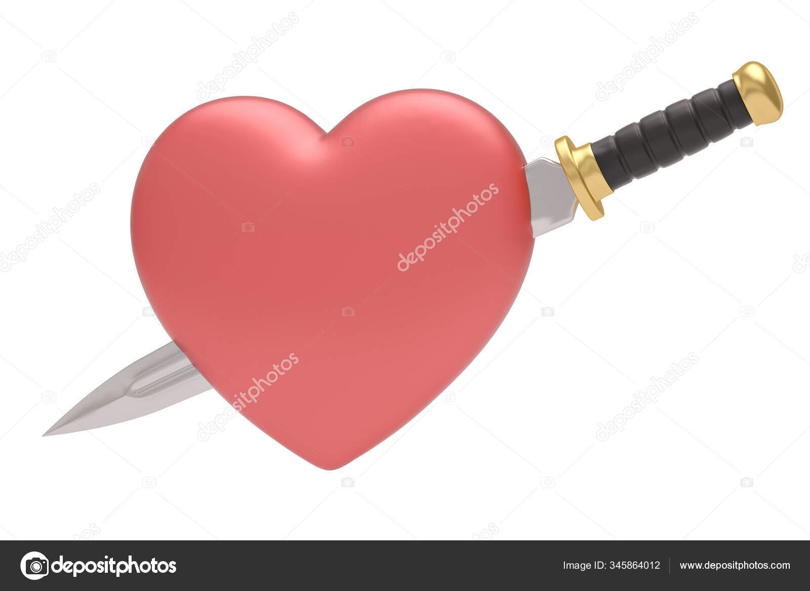 Heart With Sword 3d