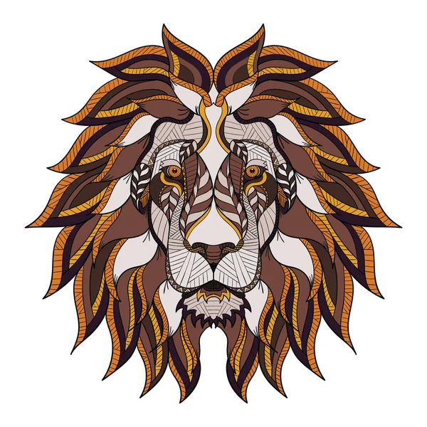 Lion head zentangle, doodle stylized, vector, illustration, hand drawn ...