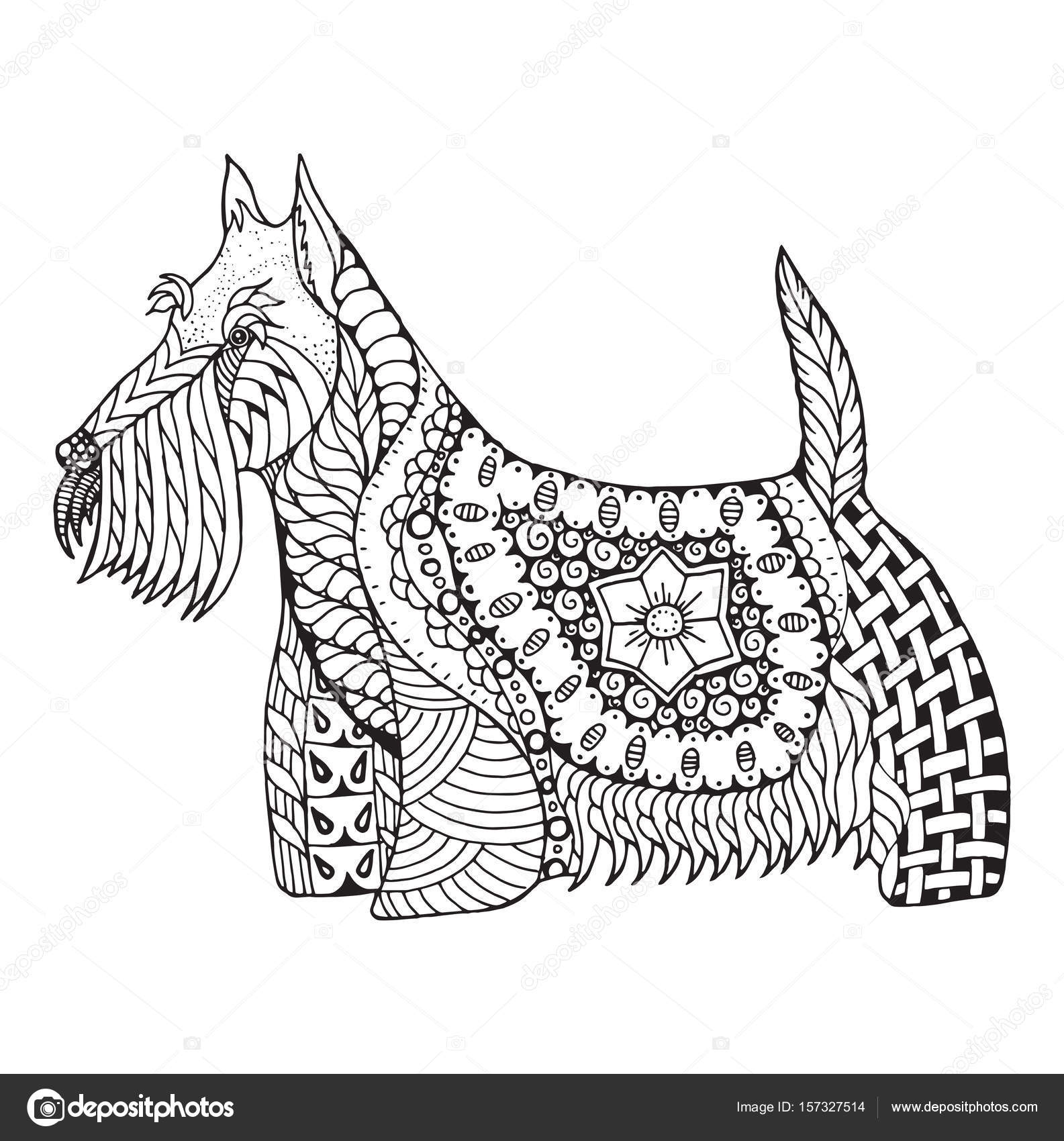 Dog Pattern Scottie Printable Template Templates Outline Patterns ...