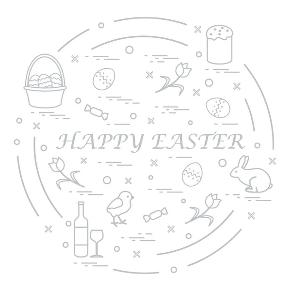 Cute vector illustration with different symbols for Easter arran Stock ...