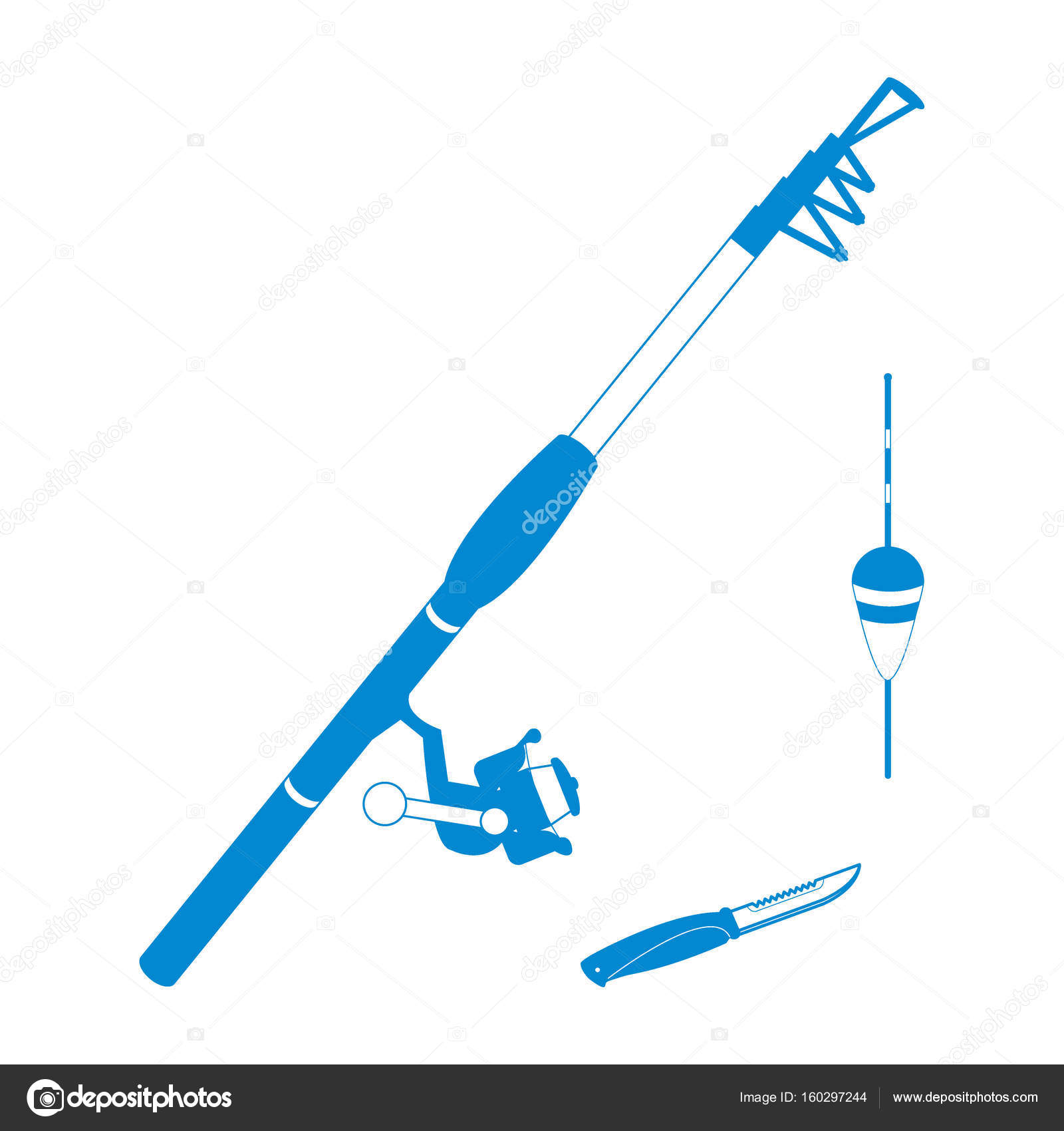 Stylized icon set of different tools for fishing Stock Vector Image by ...
